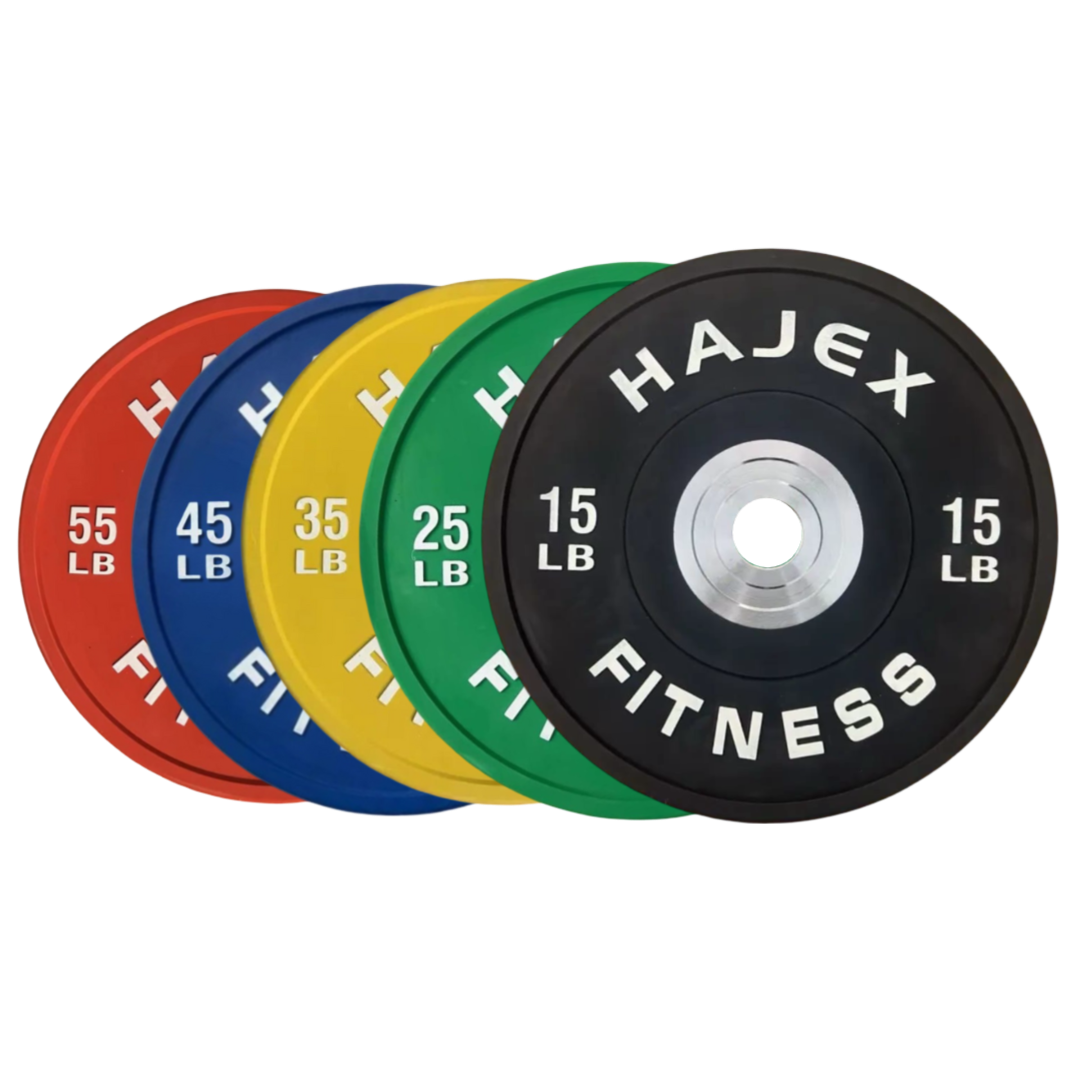HAJEX Olympic Competition Bumper Plates - 15, 25, 35, 45, 55 LB in ...