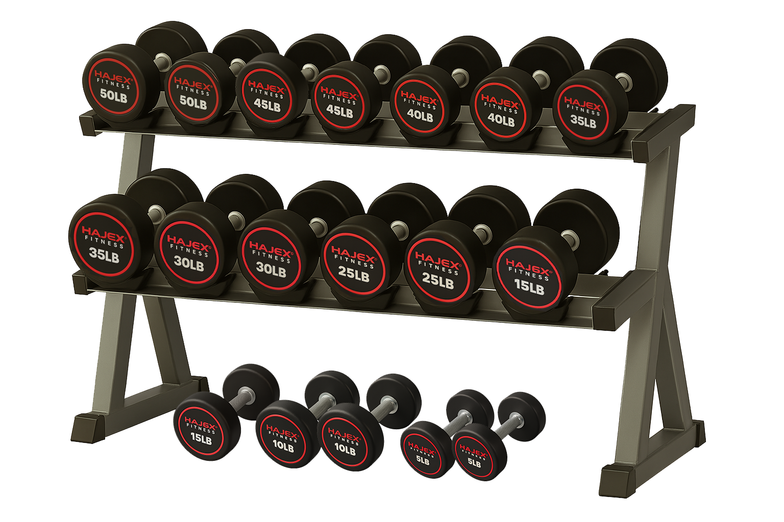 Ensemble d'haltères ronds HAJEX de 5 à 50 LB